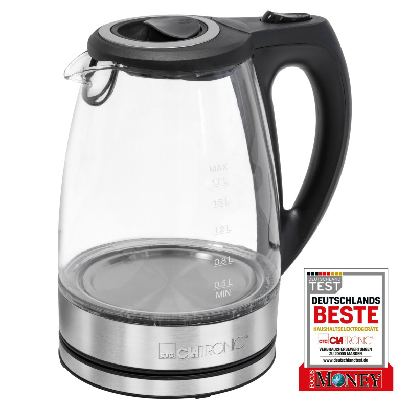 Czajnik elektryczny szklany bezprzewodowy 1,7 Clatronic WKS 3744 G