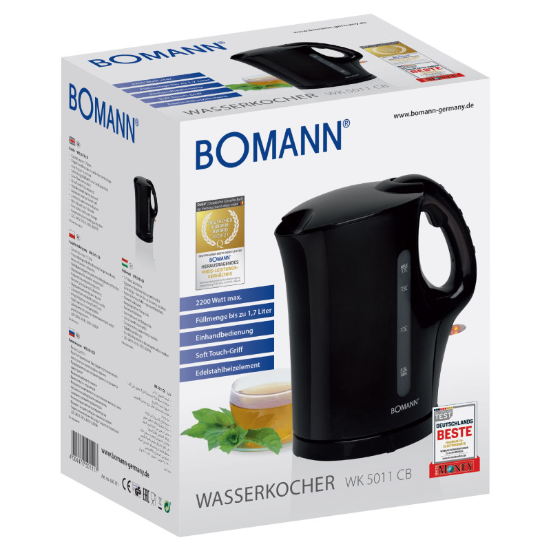 Czajnik elektryczny bezprzewodowy 1,7 L Bomann WK 5011 CB (czarny)